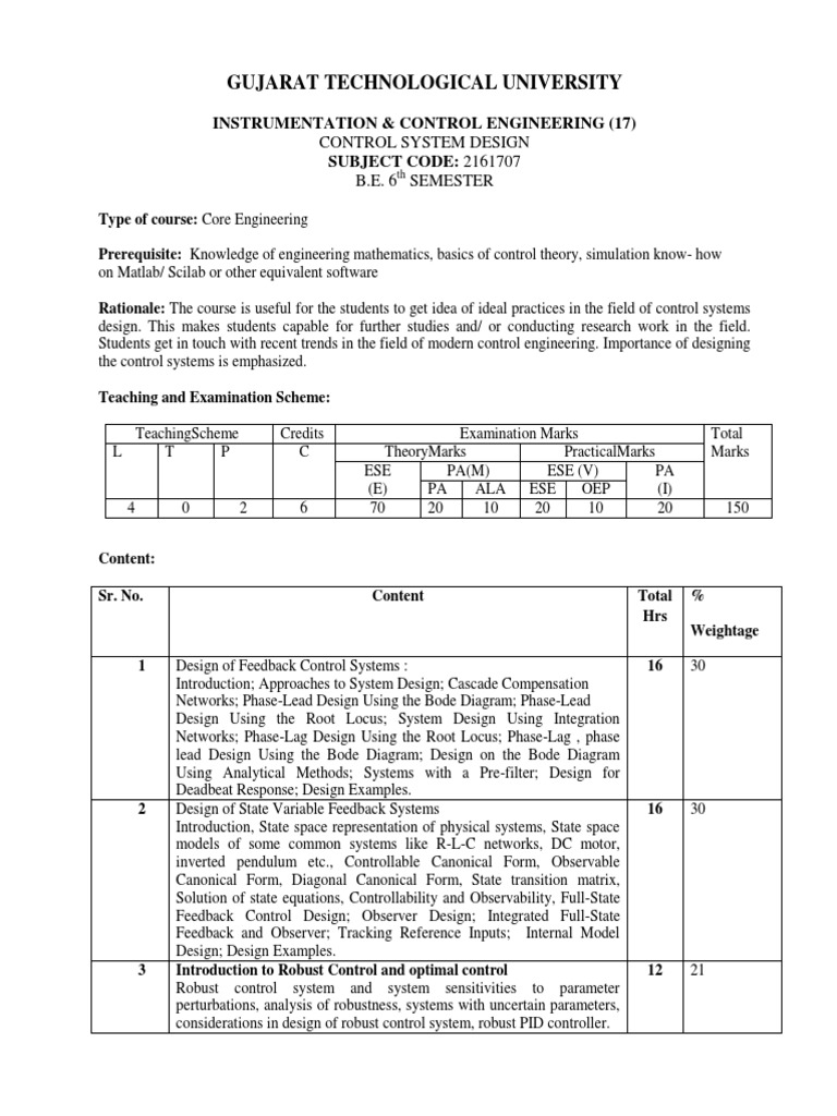 CSD | PDF | Control Theory | Feedback