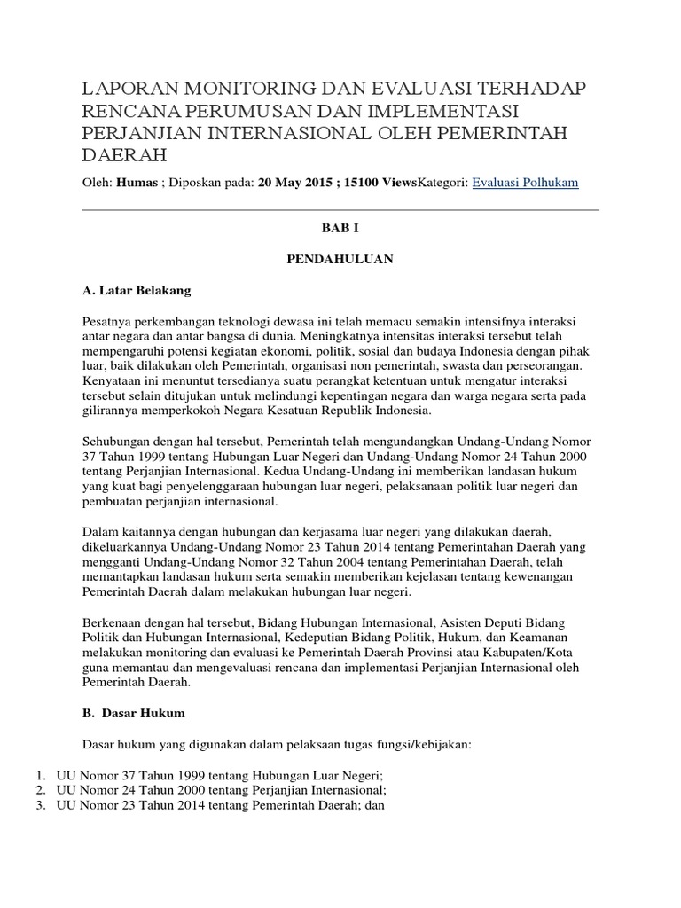 Laporan Monitoring Dan Evaluasi | PDF