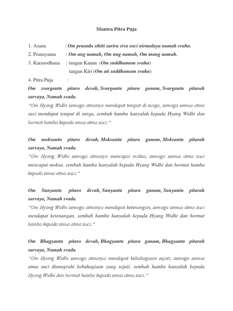 Mantra Pitra Puja | PDF