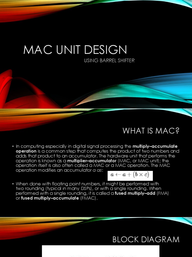 Presentation On Mac Unit Design | PDF