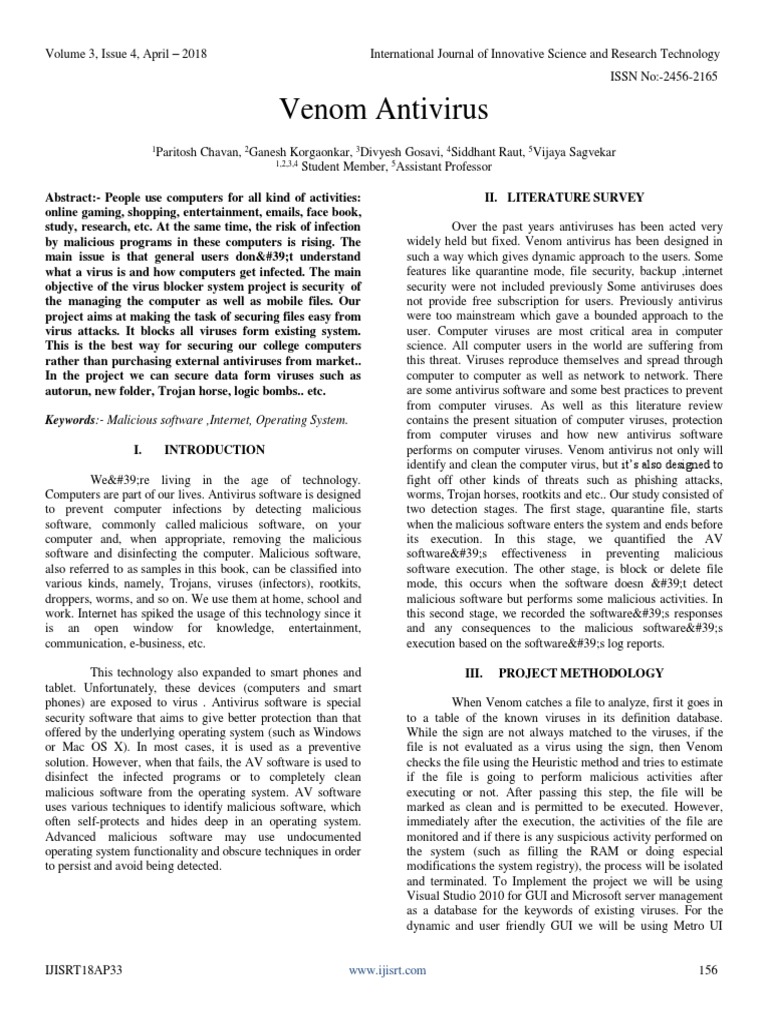 Venom Antivirus | PDF | Computer Virus | Malware