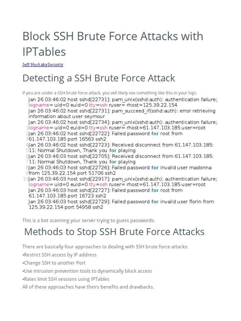 SSH Butrtc Attack | PDF | Secure Shell | Password
