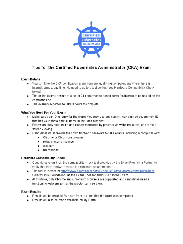 Important Tips CKA 1 6 | Download Free PDF | Test (Assessment ...