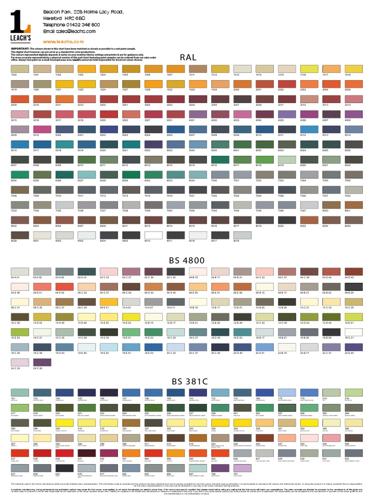 Leach S Digital Colour Card Bs Ral | PDF | Camouflage | Blue