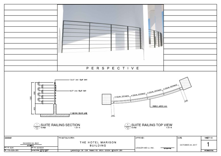 Suite Railing Section Suite Railing Top View: Ricardo M. Ibay OCTOBER ...