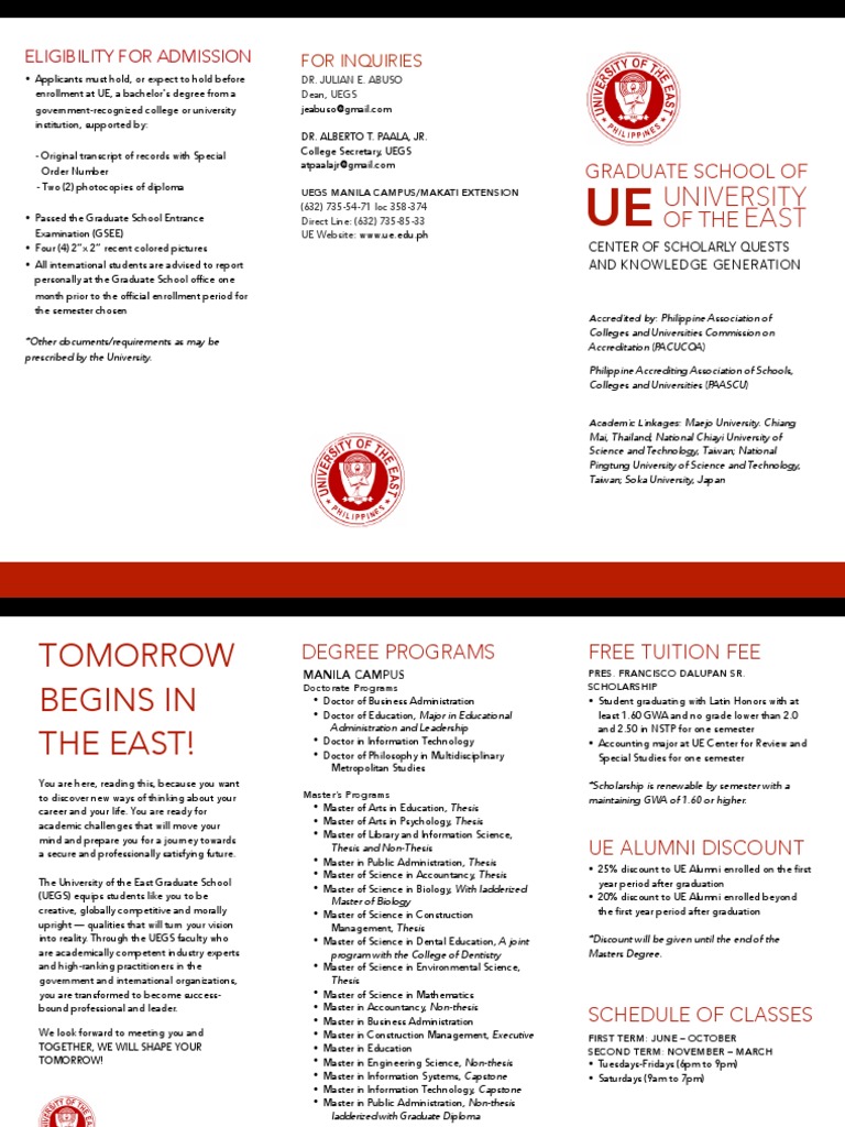 UE Graduate School Admission Criteria | PDF | Master's Degree ...