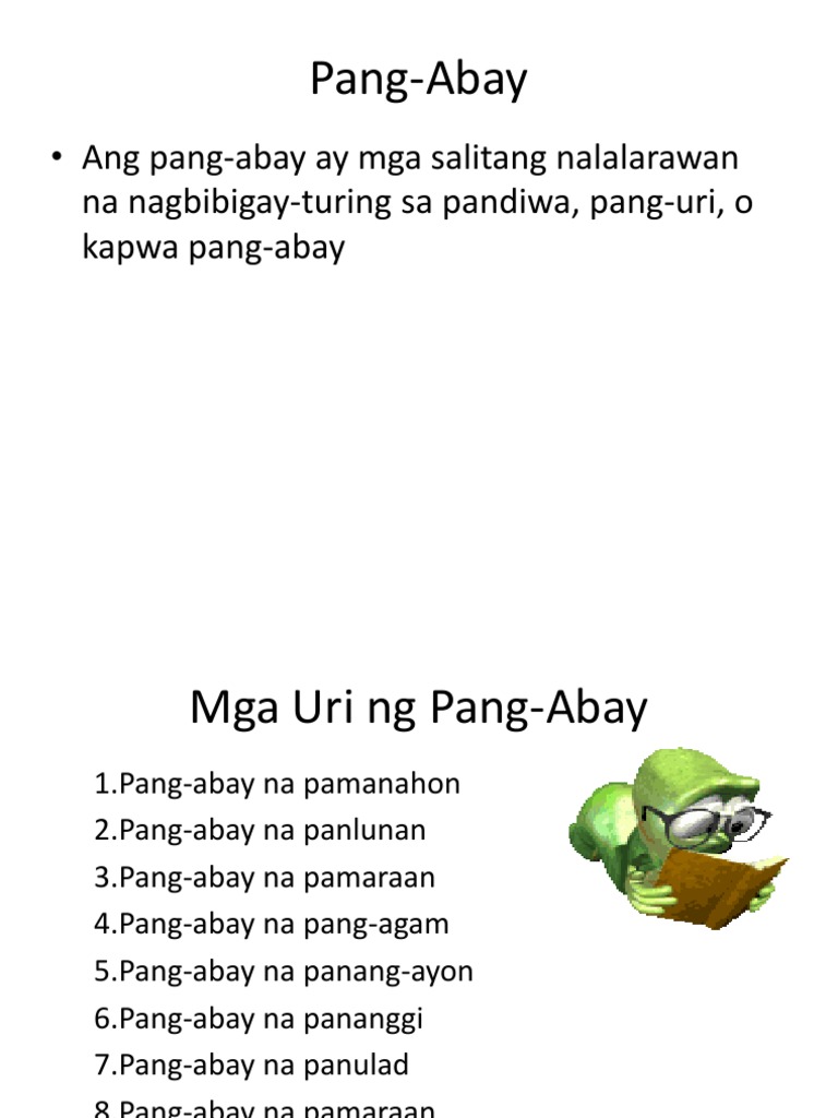 Abby Mga Uri NG Pang-Uri (Types of | PDF