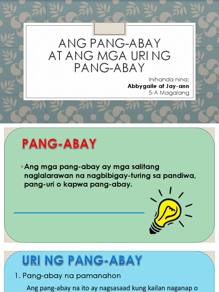 Ang Pang Abay | PDF