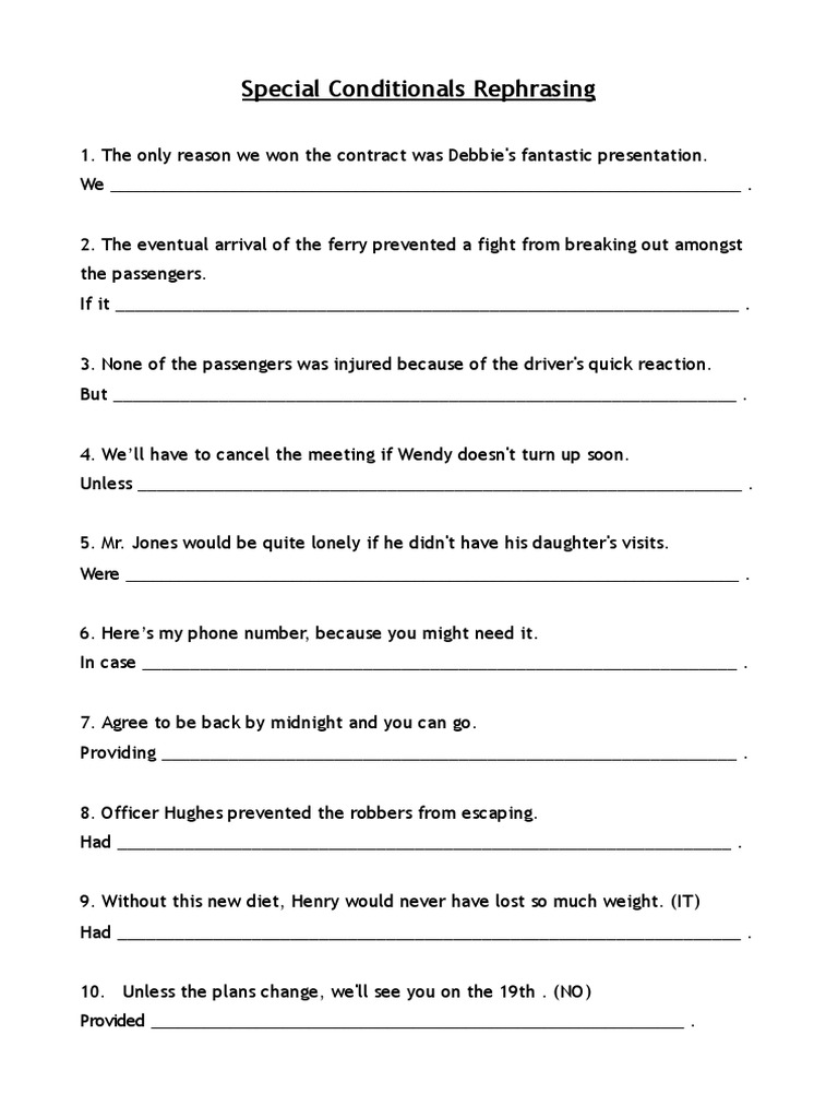 (GR) Special Conditionals Rephrasing 01 | PDF