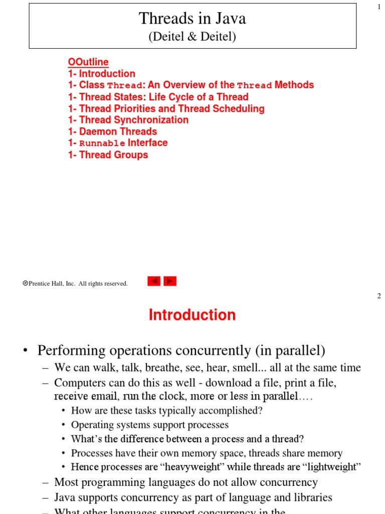 Threads in Java: (Deitel & Deitel) | PDF | Thread (Computing) | Java ...