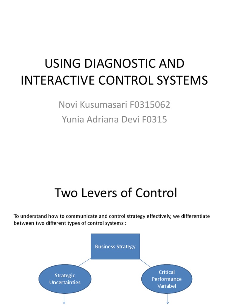 Using Diagnostic and Interactive Control System | PDF | Control System | Incentive