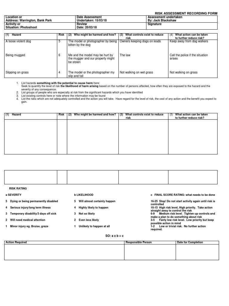 Risk Assessment Bank Park | PDF | Risk Assessment | Risk