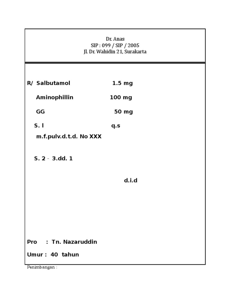 Asistensi Perhitungan Resep | PDF