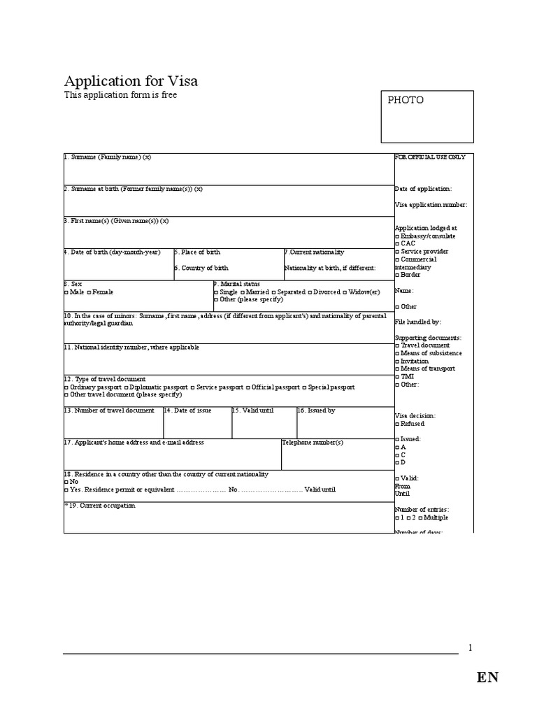 Bulgaria Visa Application Form | PDF | Travel Visa | Justice