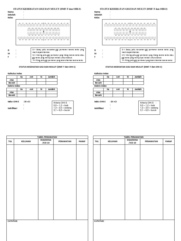 Form Ukgs (Odontogram) | PDF