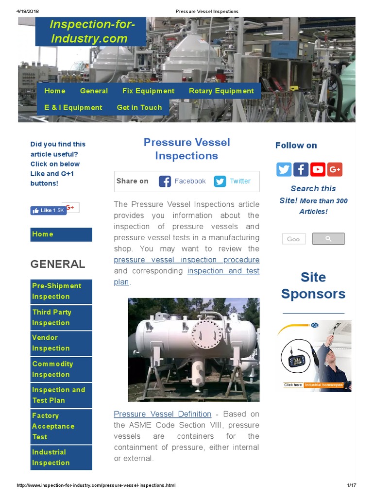 Pressure Vessel Inspections | PDF | Welding | Construction