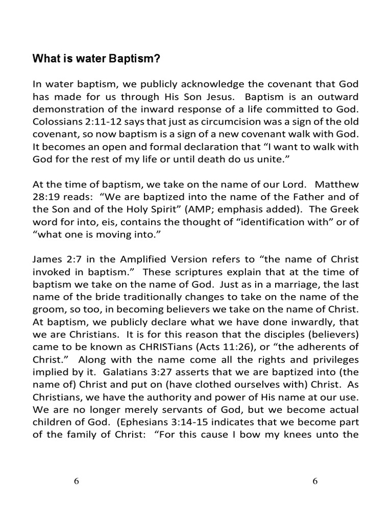 Baptism Notes | PDF | Baptism | Acts Of The Apostles