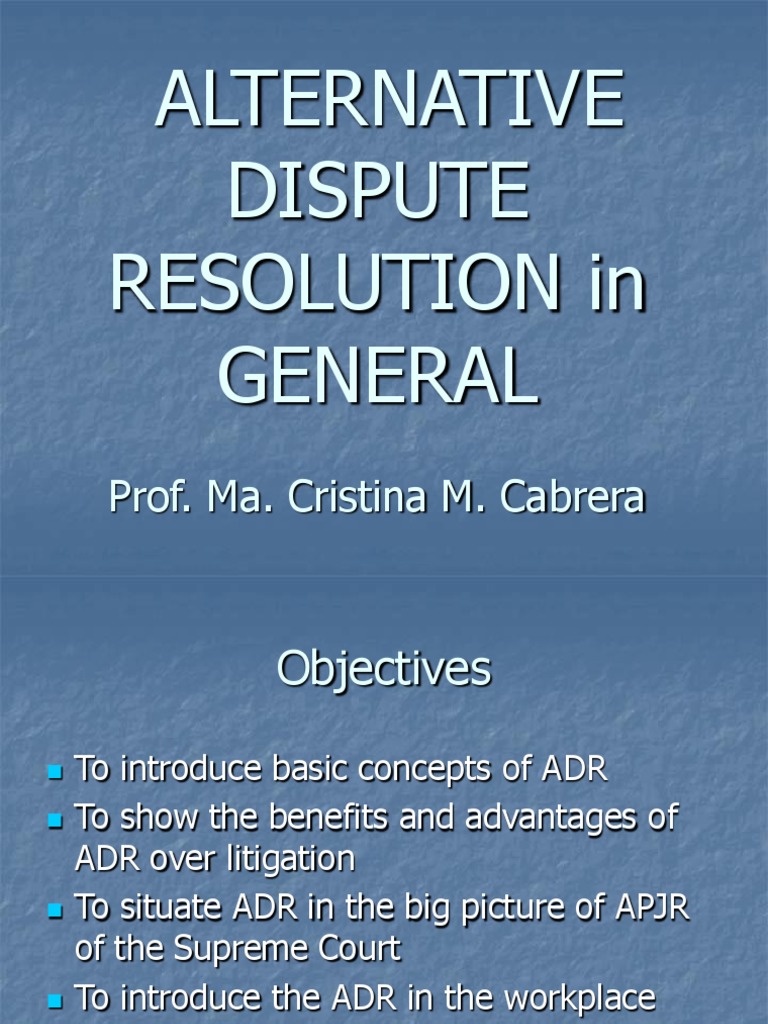 Alternative Dispute Resolution | PDF | Alternative Dispute Resolution ...