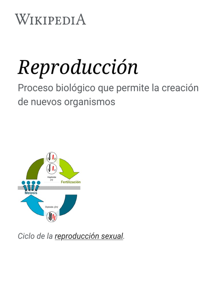 Reproducción - Wikipedia, La Enciclopedia Libre | PDF | Reproducción ...