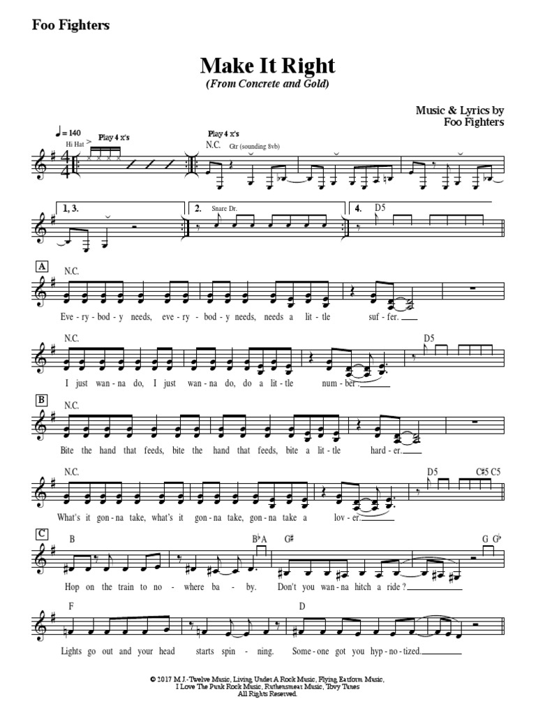 Make It Right: Foo Fighters | PDF | Leisure