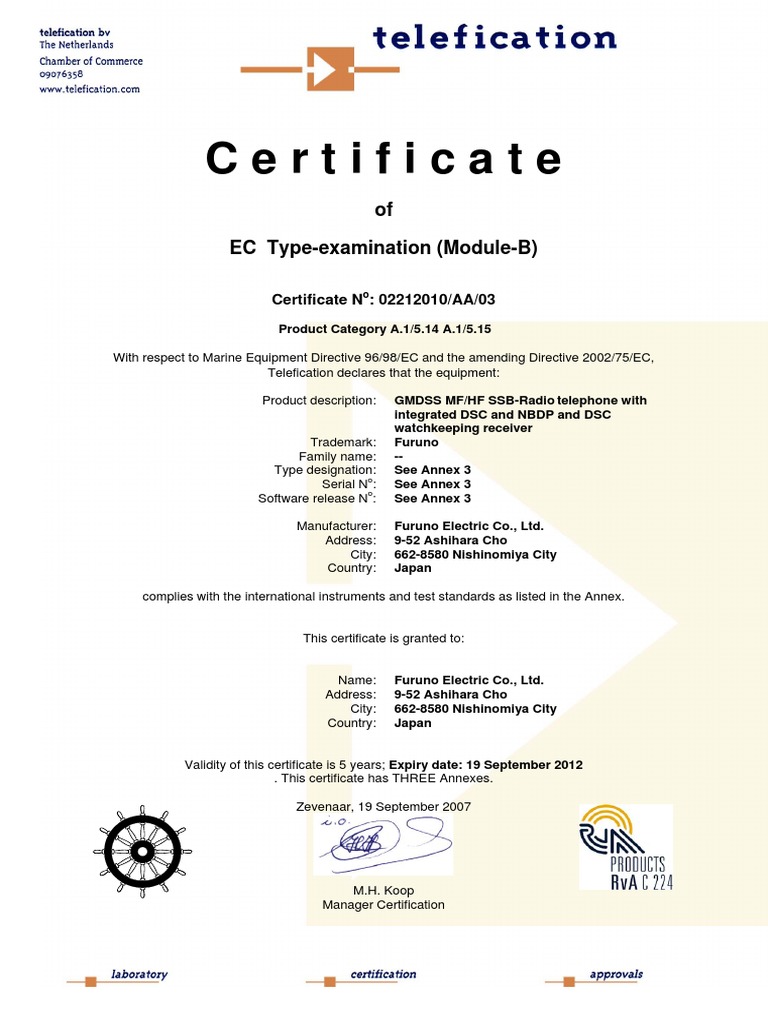 FS-2570 EC Type Examination Telefication 02212010 AA 3 | PDF ...