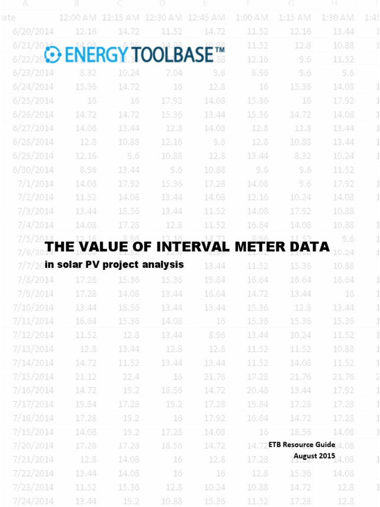 The Value of Interval Meter Data: in Solar PV Project Analysis | PDF | Kilowatt Hour | Comma ...