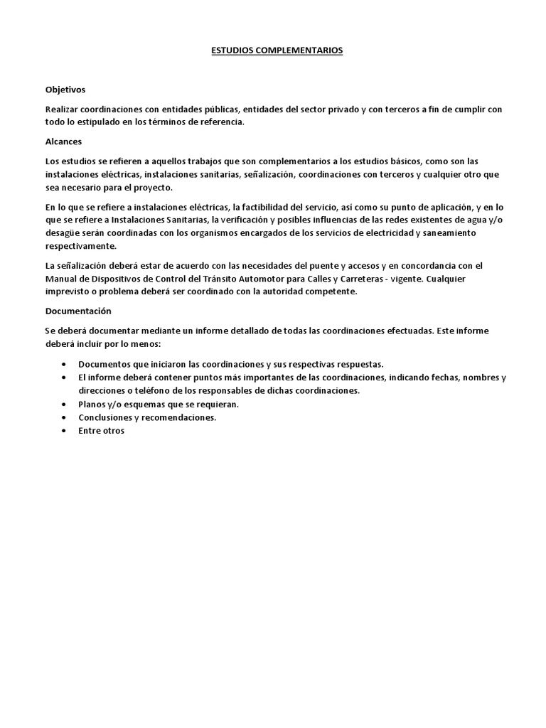 Estudios Complementarios