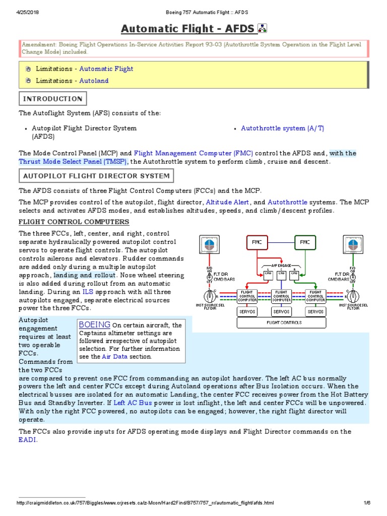 Boeing 757 Automatic Flight - AFDS | PDF | Takeoff | Spaceflight Technologies