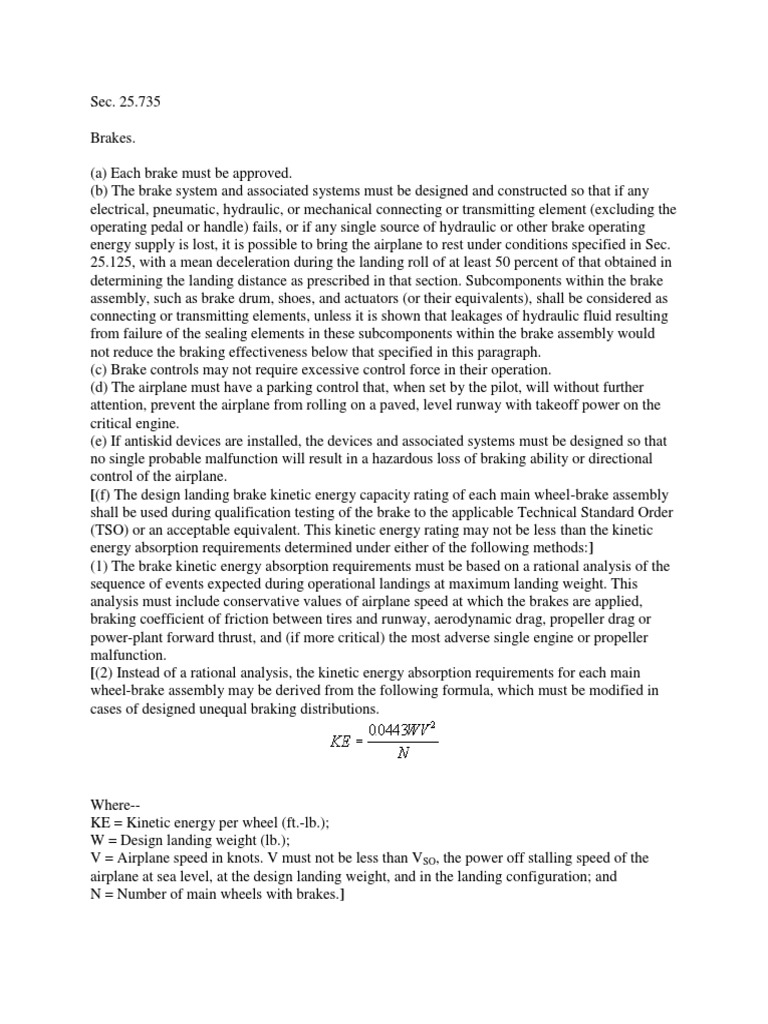 Far 25.735-92 | PDF | Brake | Aerospace Engineering