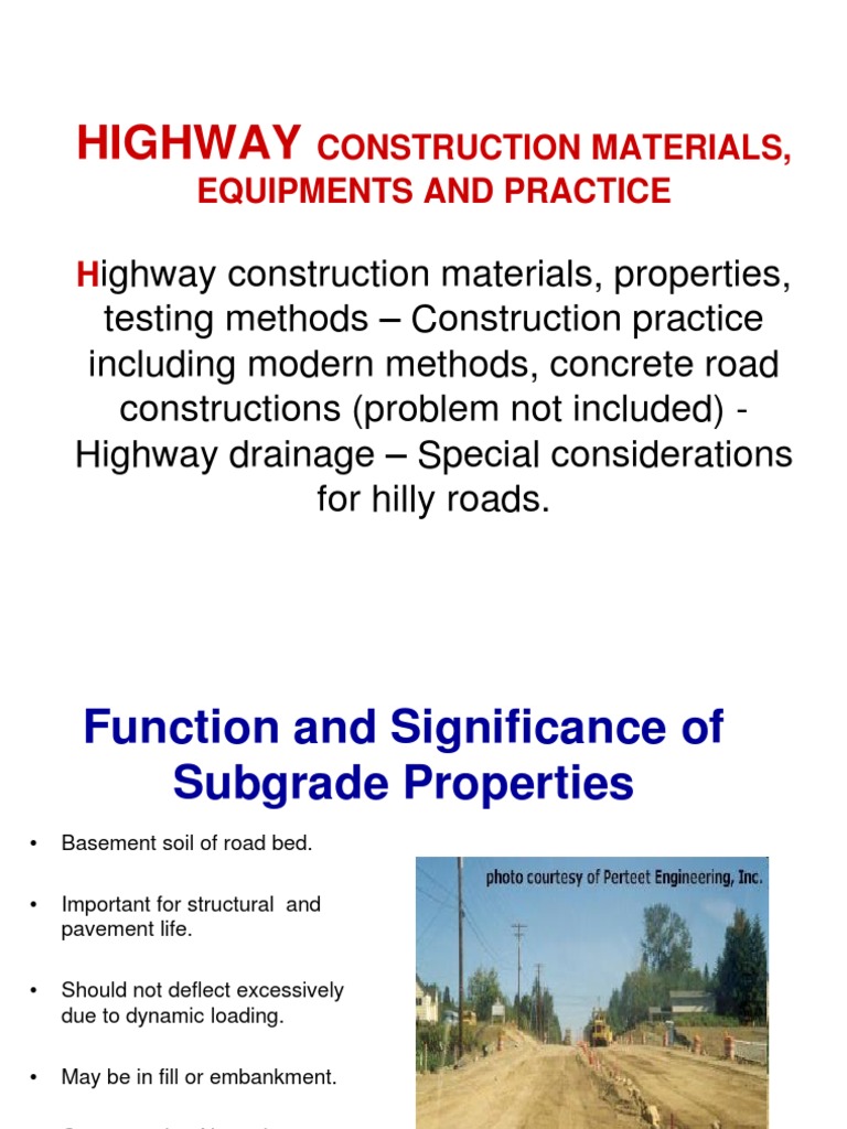 Subgrade Material Properties for Roads | PDF | Construction Aggregate ...