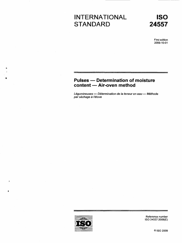 ISO 24557 2009 Determinación de Humedad | PDF