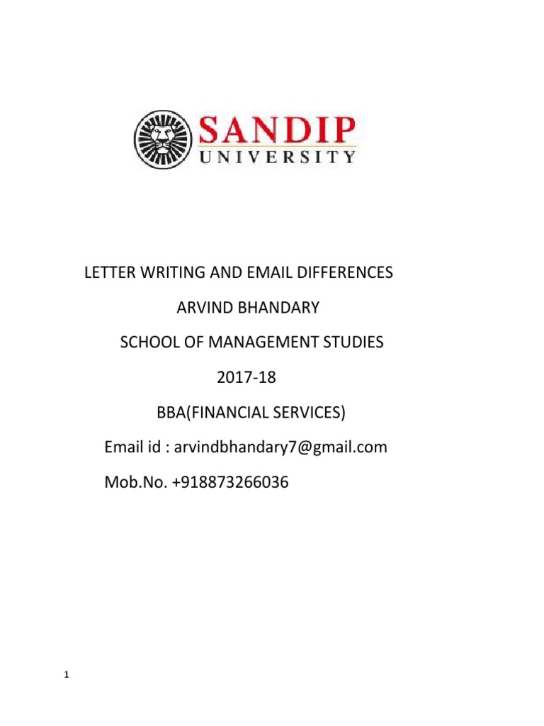 Letter Writing and Email Differences Arvind | PDF | Mail | Internet