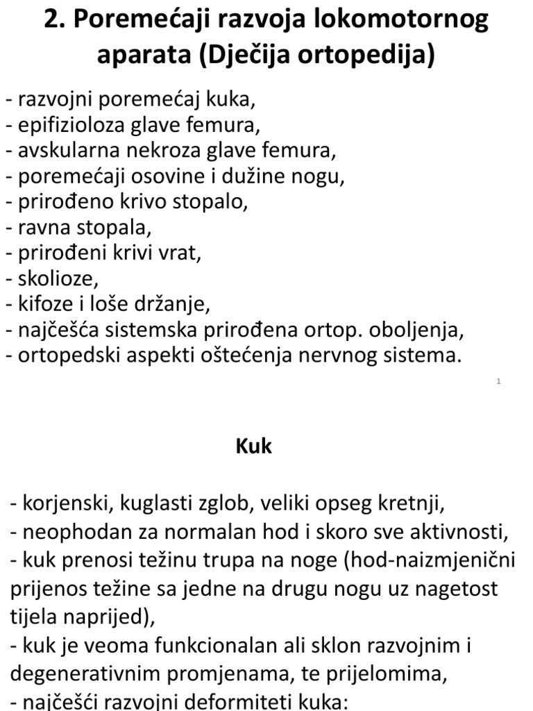 Poremecaji Razvoja Lokomotornog Aparata Djecija Otropedija PDF | PDF