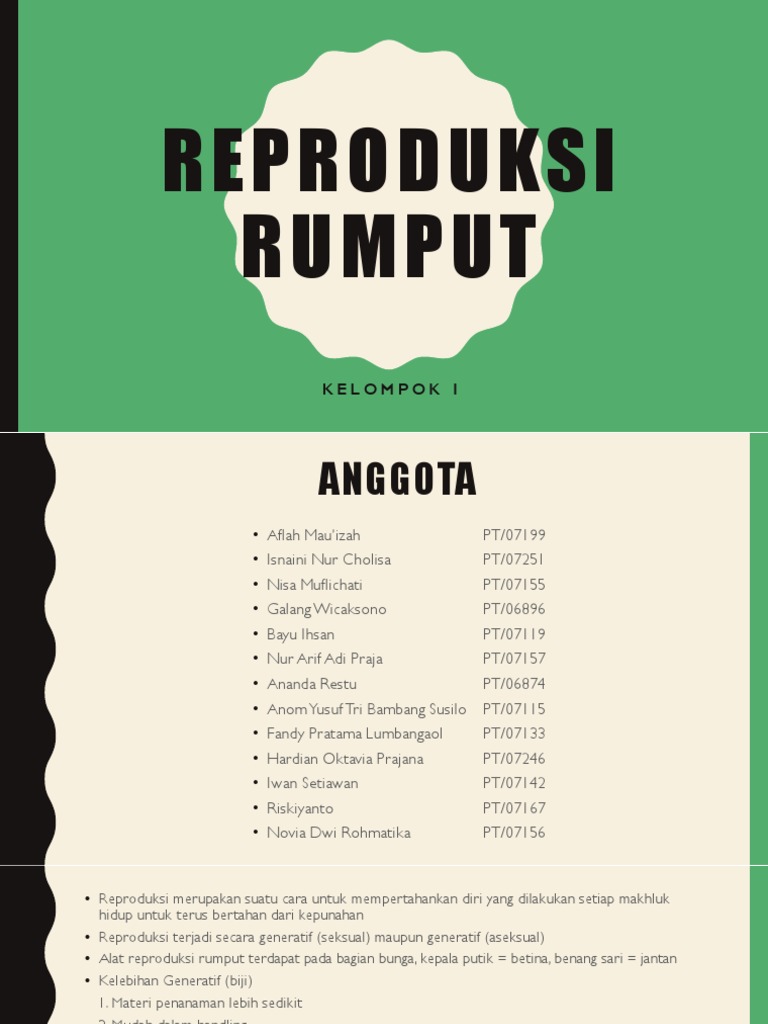 REPRODUKSI Rumput | PDF | Sains & Matematika
