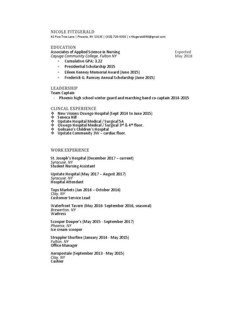 Nicole Fitzgerald Resume | PDF