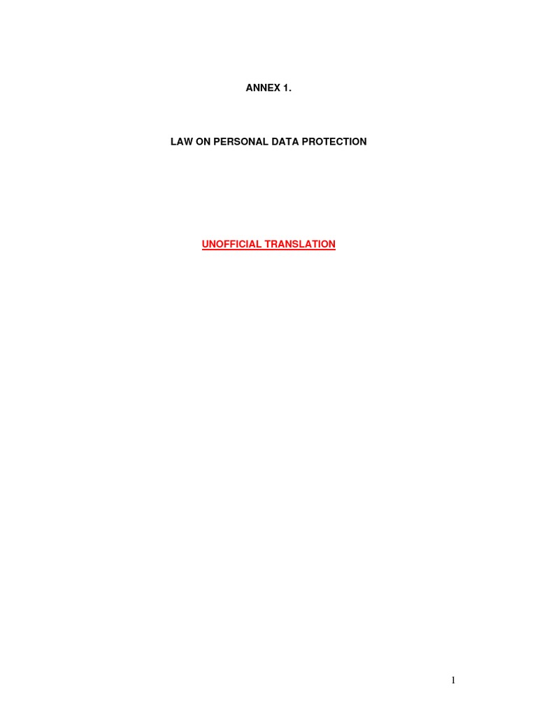 Law On Personal Data Protection | PDF | Personally Identifiable Information | Information Privacy