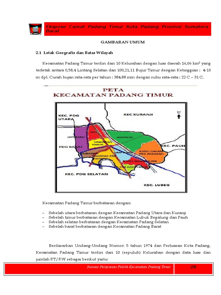 Profil Kecamatan Padang Timur Kota Padang | PDF