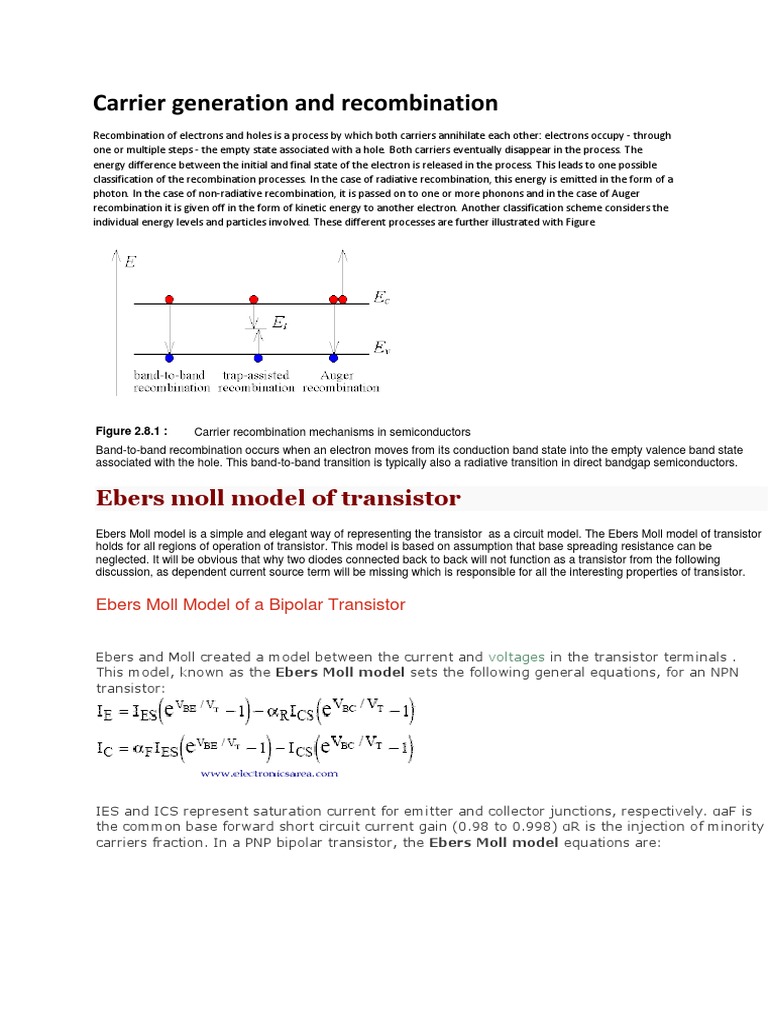 Carrier Generation and Recombination | PDF | Field Effect Transistor ...