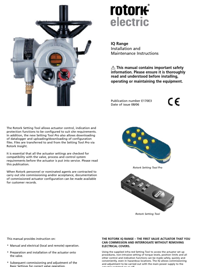 Rotork - IQ - Installation and Maintenance Instructions | PDF | Valve ...