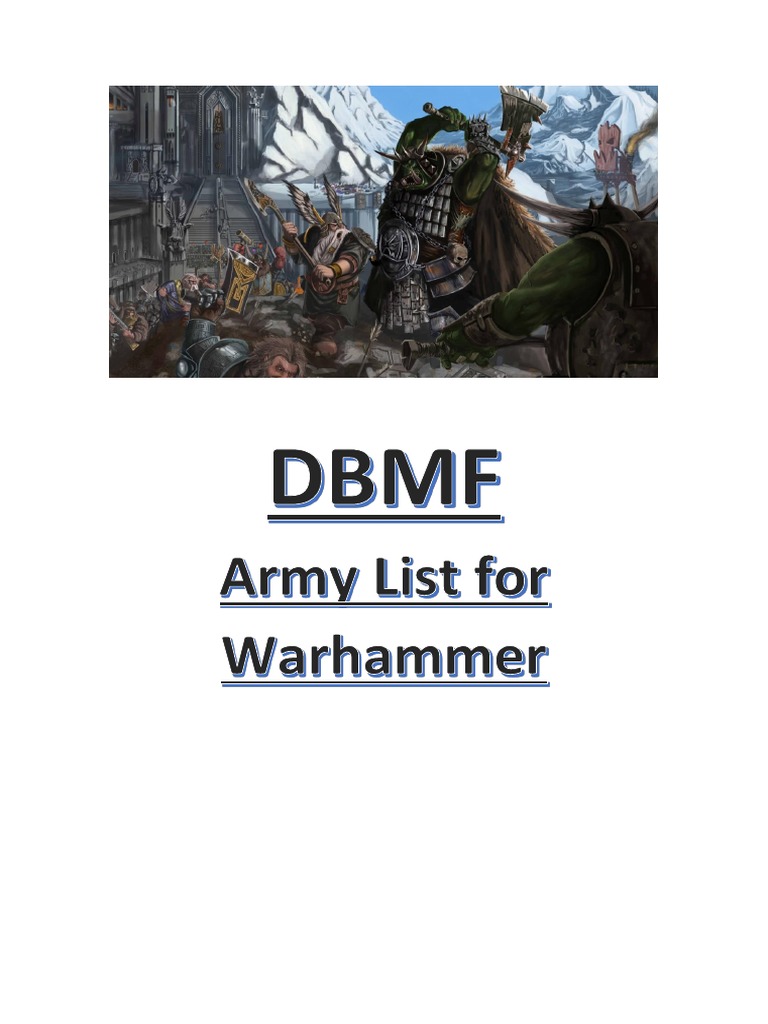 DBMF Army Lists for Warhammer Gaming | PDF | Dwarf (Dungeons & Dragons ...