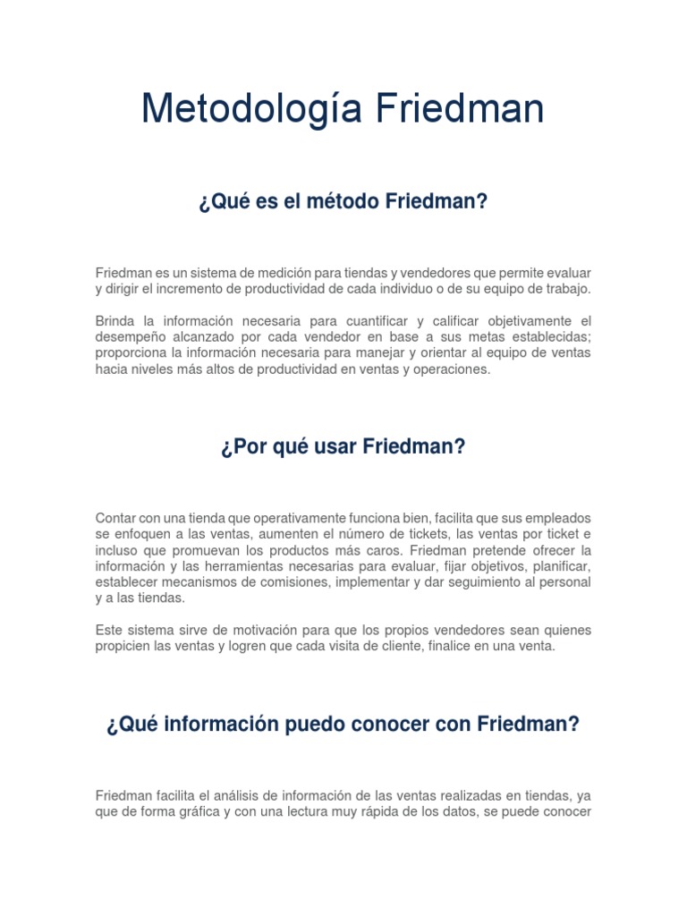 Metodología Friedman | Indicador de rendimiento | Presupuesto