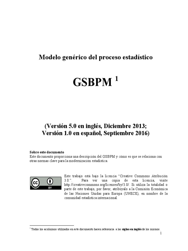 GSBPM 5.0 - Spanish Language Version | PDF | Estadísticas | Calidad ...