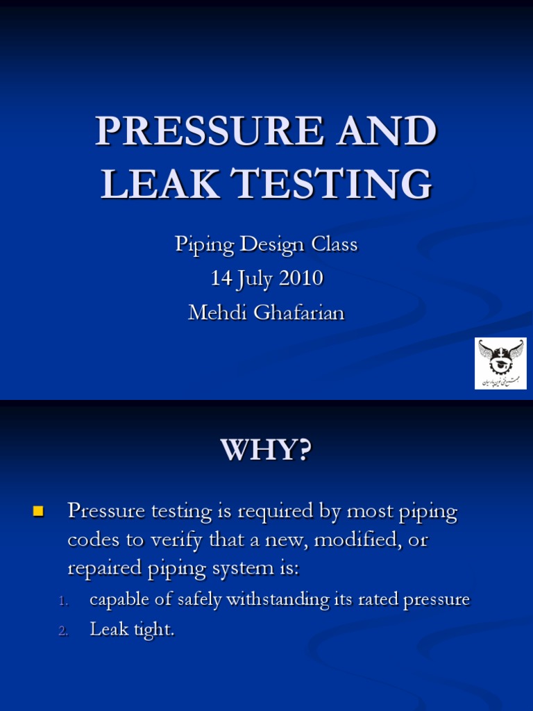 Leak Test PDF | PDF | Leak | Pressure