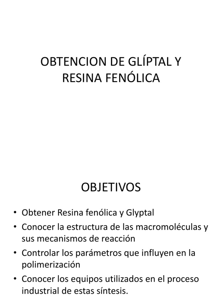 Obtencion de Glíptal y Resina Fenólica Polimeros | PDF | Polímeros ...