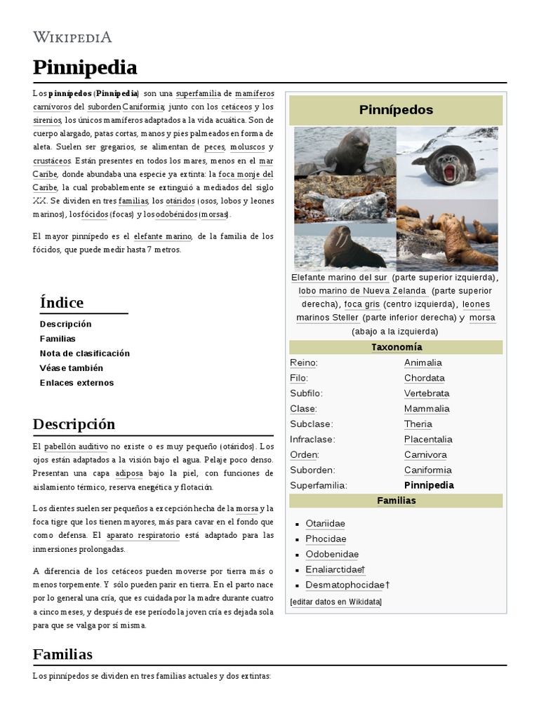 Pinnipedia | PDF | Pinnípedo | Organismos anfibios