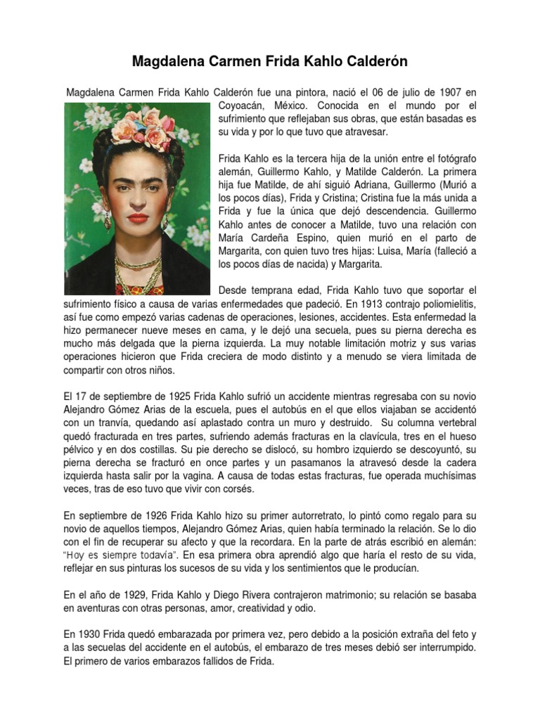 Magdalena Carmen Frida Kahlo Calderón | PDF | Pinturas