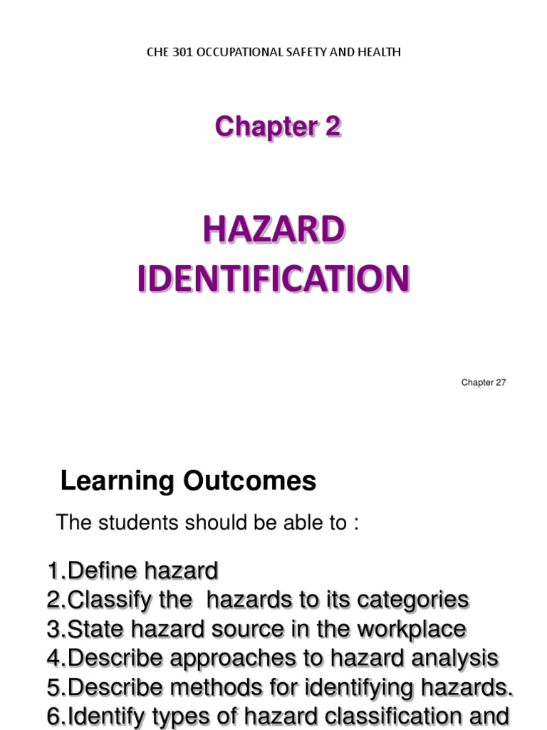 301 Chapter 2 Hazard | PDF | Hazards | Safety