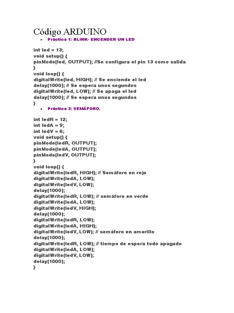 Códigos Prácticas ARDUINO | PDF | Applied Mathematics | Mechanical ...