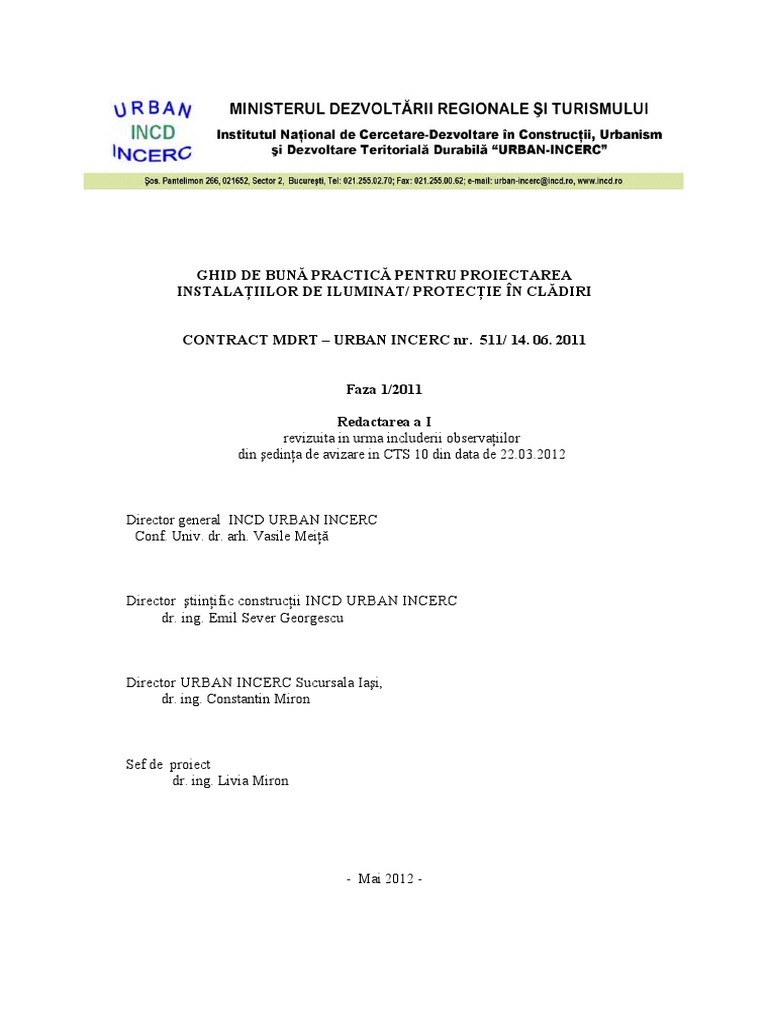 Ghid Proiectarea Instalatii Iluminat PDF | PDF