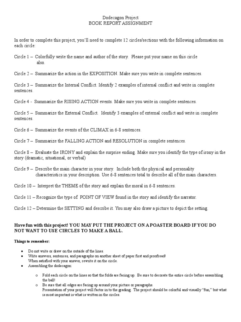 Dodecagon Project Instruction Sheet | PDF